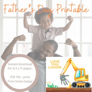 Hand Print Father's Day Construction Handmade Card Handprint Printable ...