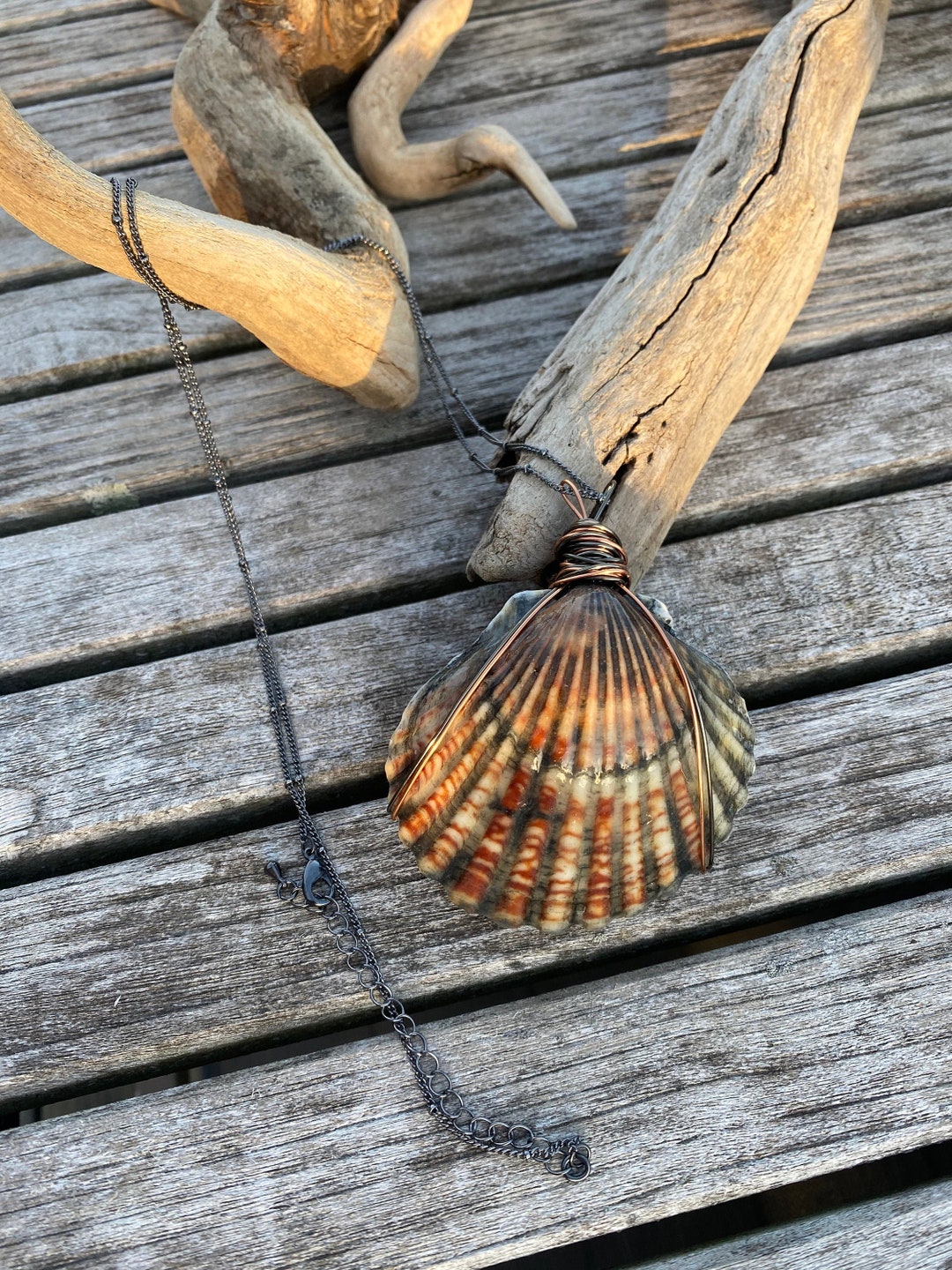 Large Wire Wrapped Scallop Shell Statement Necklace - Etsy Singapore