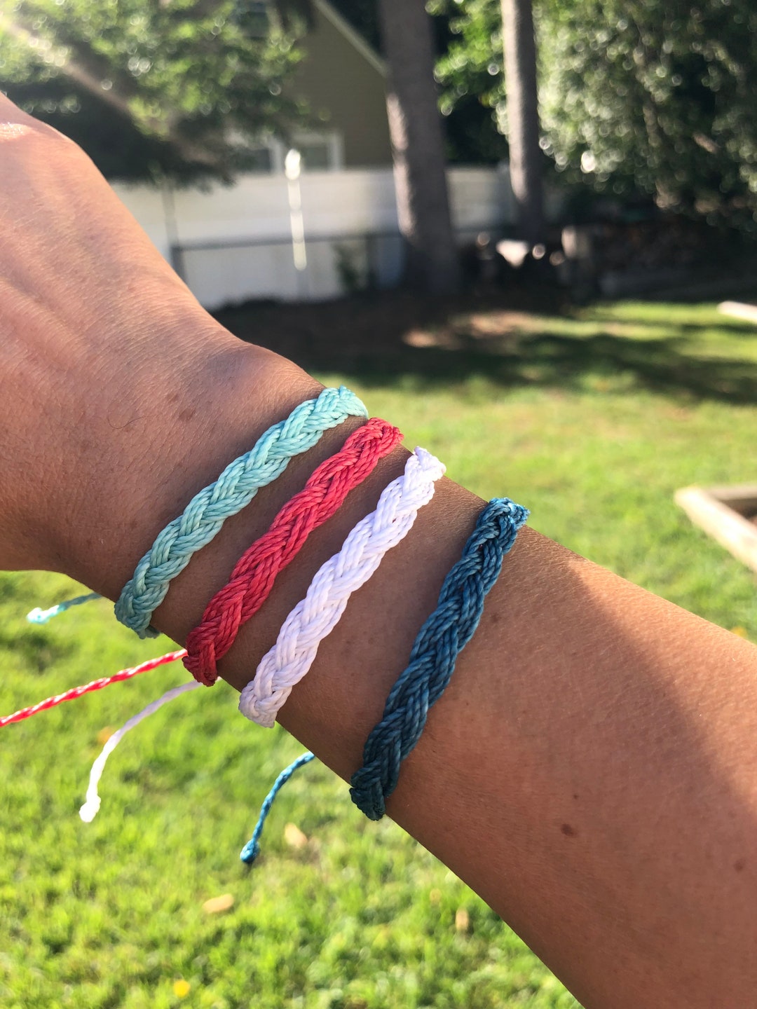 Braided Bracelet, Waxed Cord Bracelet, Stackable Bracelets, Waterproof ...