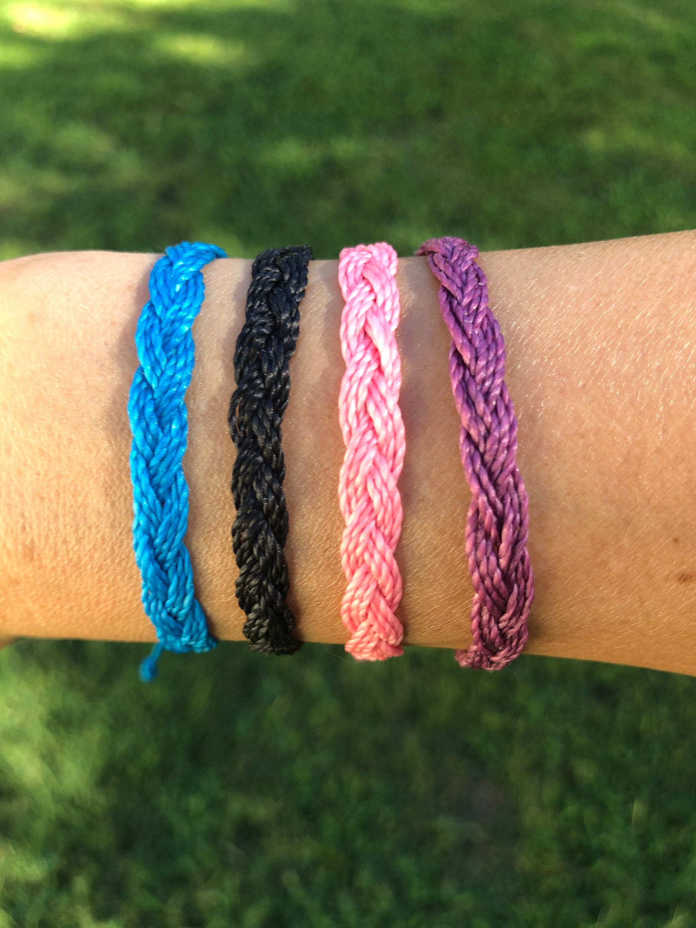 Braided Bracelet, Waxed Cord Bracelet, Stackable Bracelets, Waterproof ...