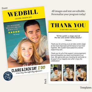 Wedding Program Template | Broadway, Theatre, Playbill-themed | Digital ...
