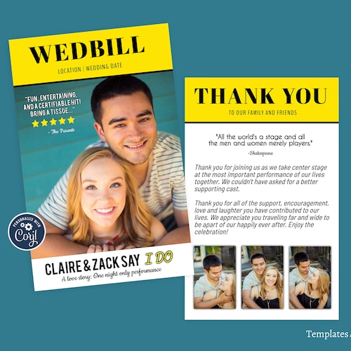 Wedding Program Template Broadway Theatre Playbill-themed - Etsy