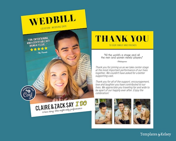 Wedding Program Template Broadway Theatre Playbill-themed - Etsy