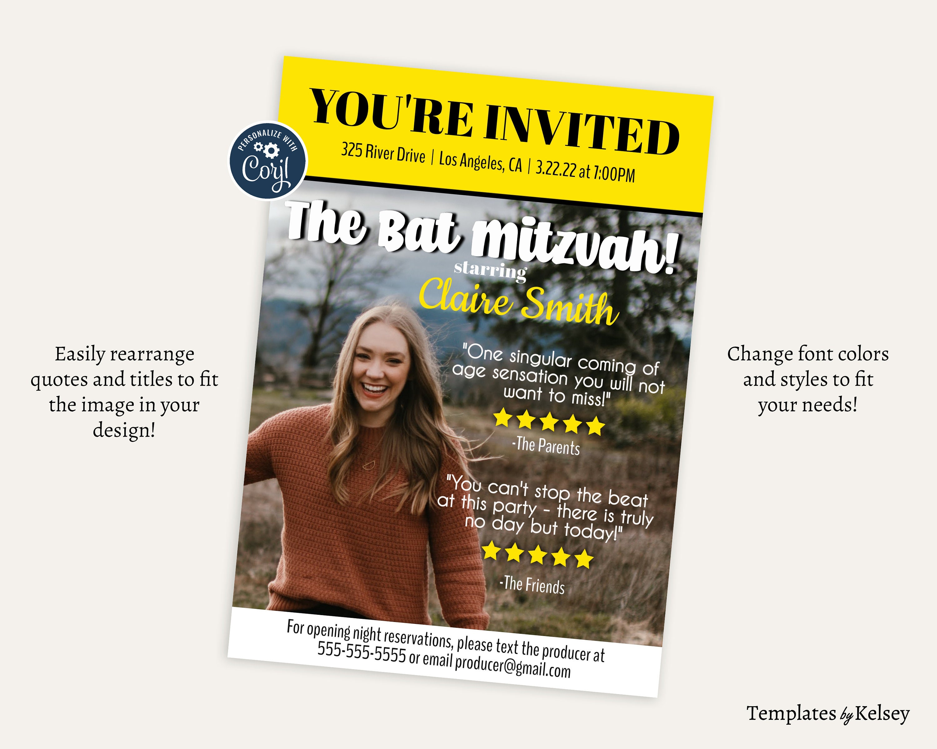 Personalized Invite Template | Broadway, Theatre, Playbill-themed ...