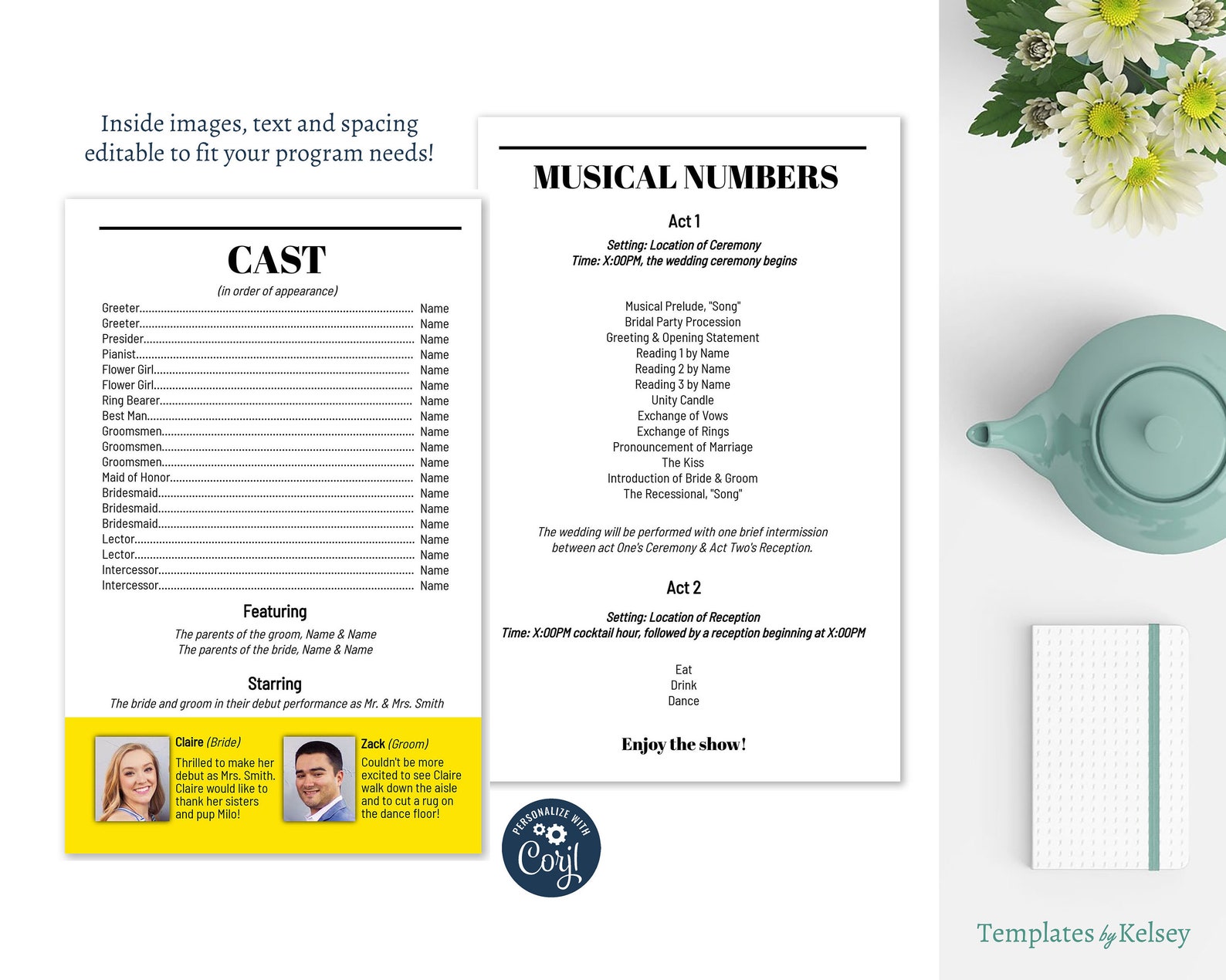 Wedding Program Template Broadway Theatre Playbill-themed | Etsy