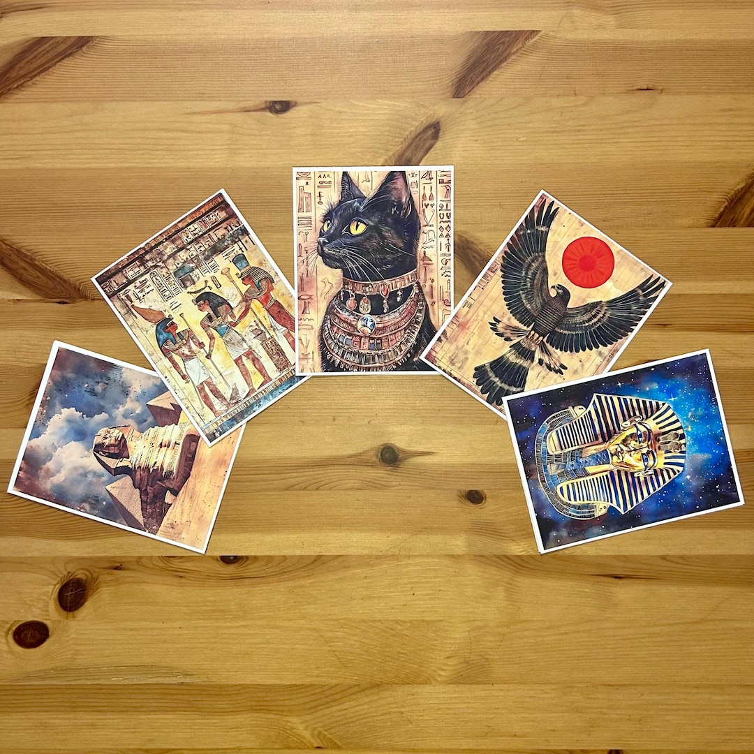 Card Set of 5 - Ancient Egypt 1 - Just Because - Any Occasion - Blank ...