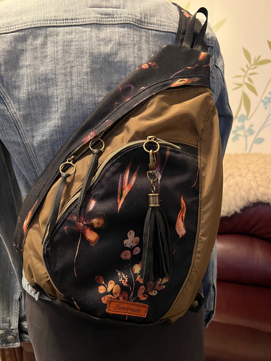 100% Handmade Summit Sling Bag, Water Resistant Canvas, One-of-a-kind ...