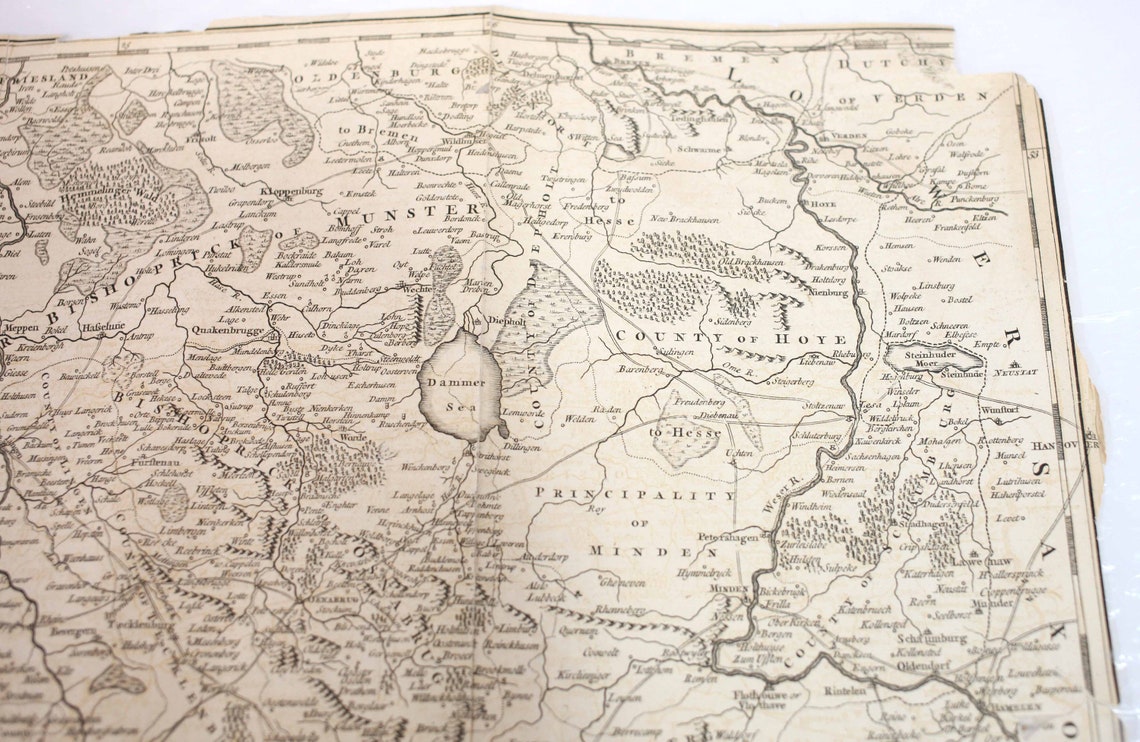 Antique 19th Century maps of Germany by Thomas | Etsy