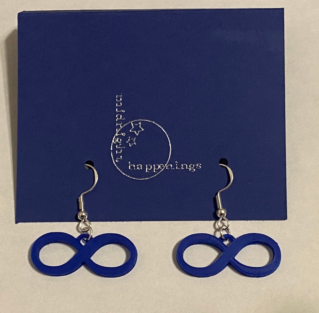 3D Printed Infinity Symbol Earrings - Etsy