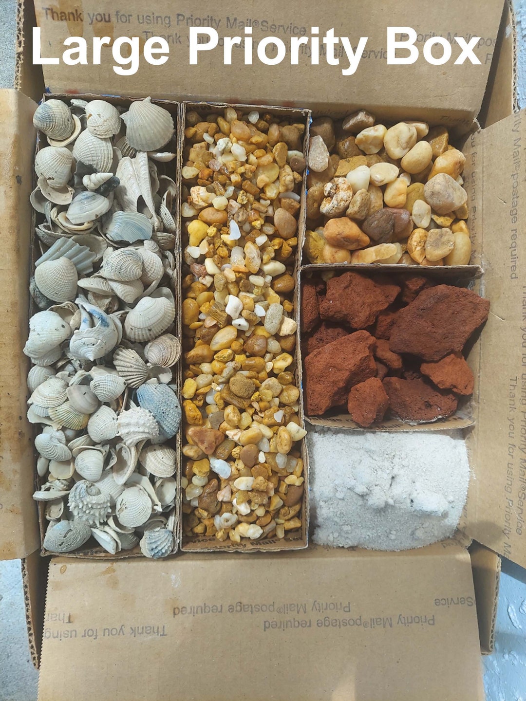 Aquarium Fish Tank Decor Includes Sand,river Rock Pebbles,red Lava Rock ...