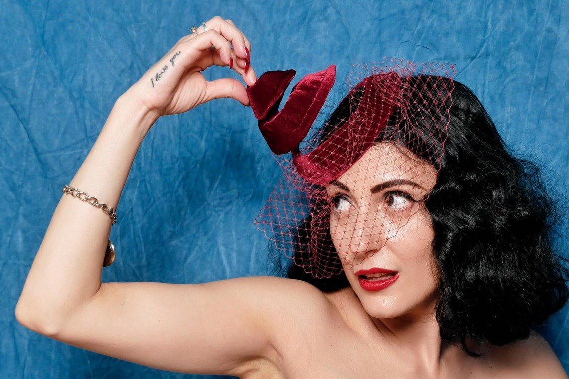 Red Velvet Girl in a Whirl Hat - Etsy