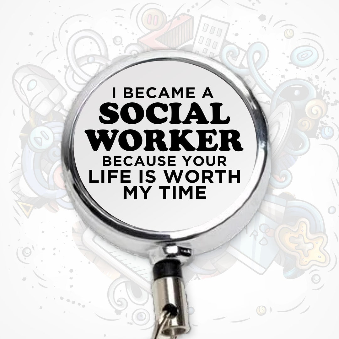 Social Worker Badge Retractable Badge Reel LCSW Badge Reel - Etsy