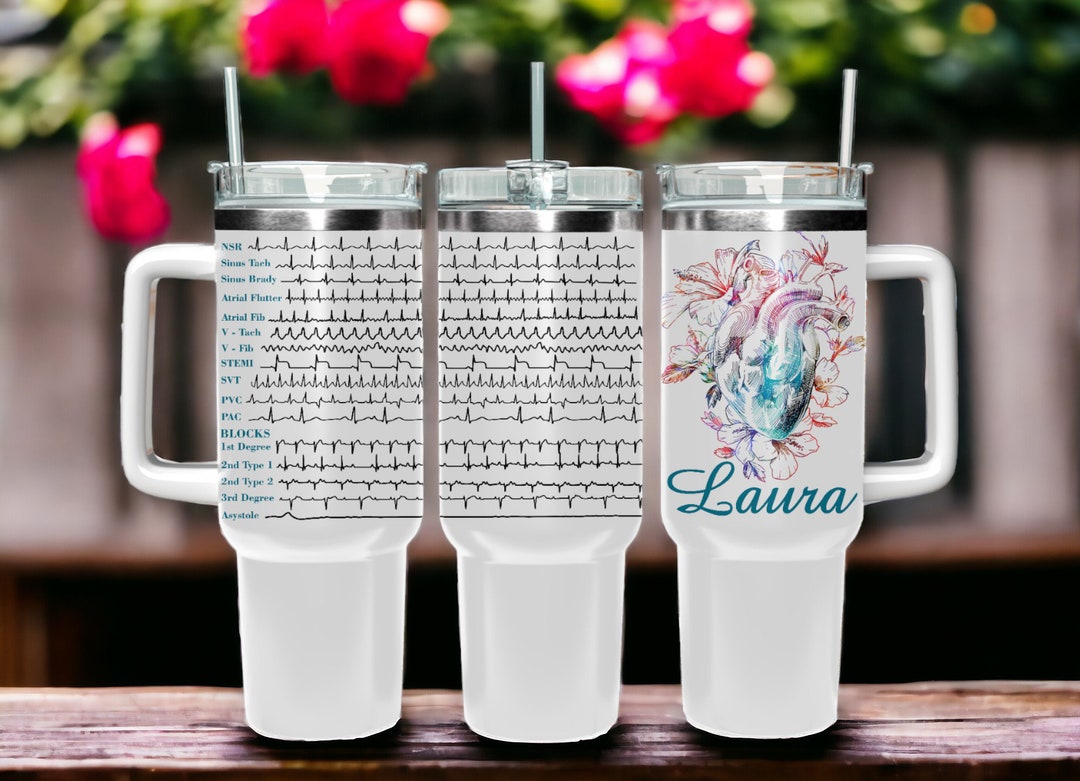EKG Rhythms Acls Cardiac Tumbler, CVICU, CCU Telemetry Nurse Gift ...