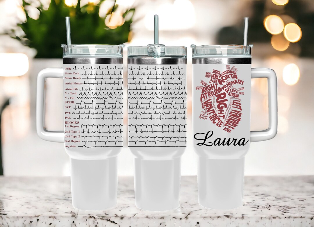EKG Rhythms Acls Cardiac Tumbler, CVICU, CCU Telemetry Nurse Gift ...