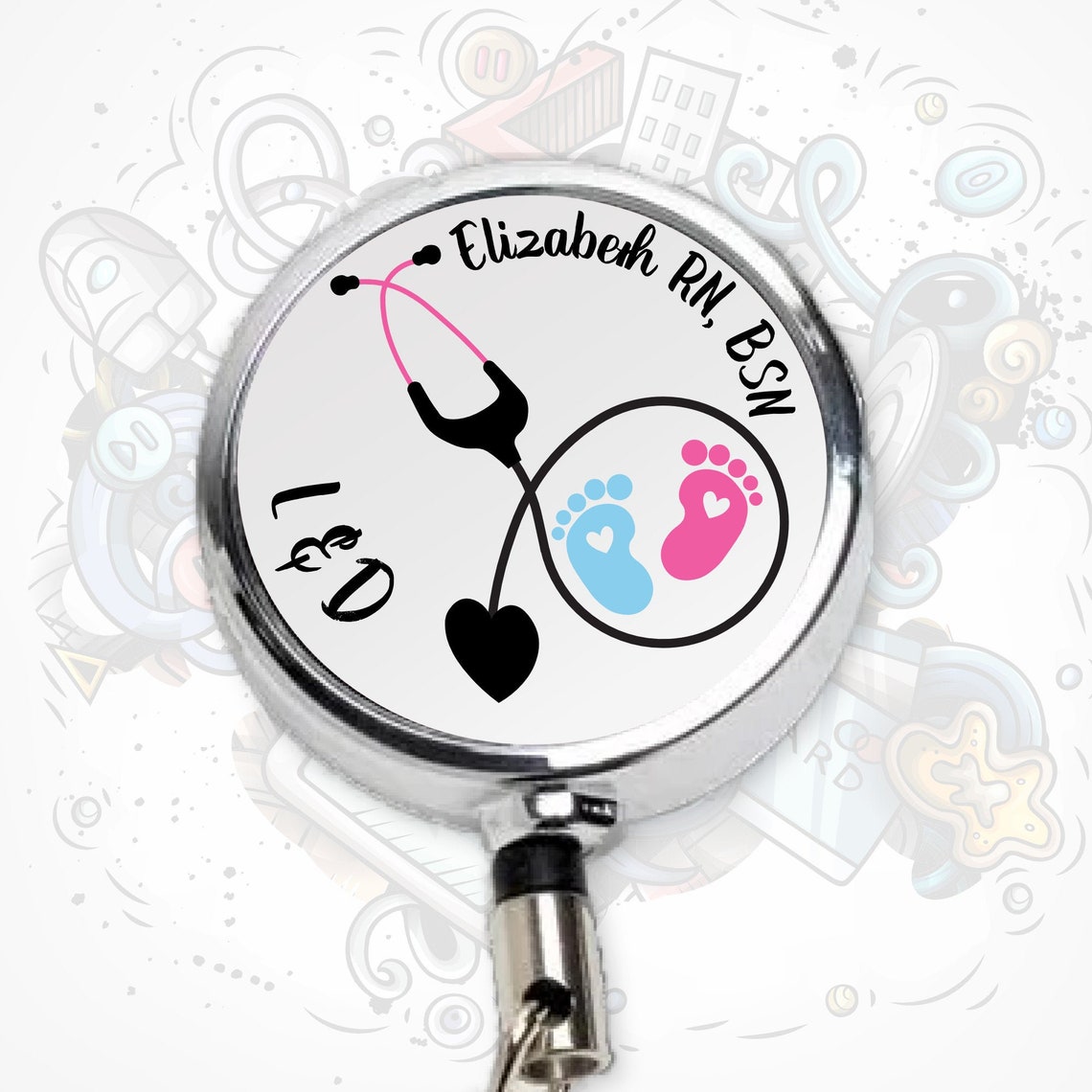 Labor and Delivery Nurse Badge Retractable Badge Reel Nurse | Etsy