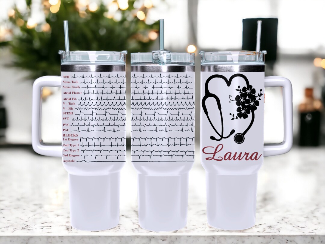 EKG Rhythms Acls Cardiac Tumbler, CVICU, CCU Telemetry Nurse Gift ...