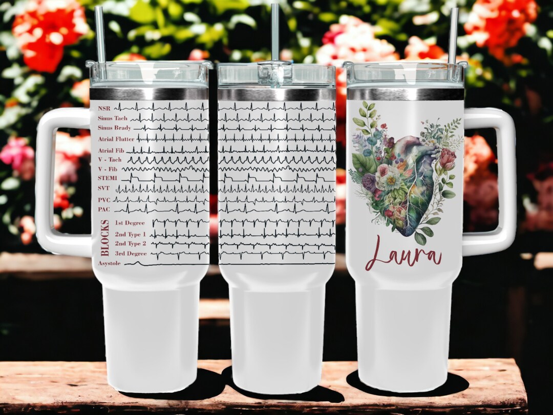 EKG Rhythms Acls Cardiac Tumbler, CVICU, CCU Telemetry Nurse Gift ...