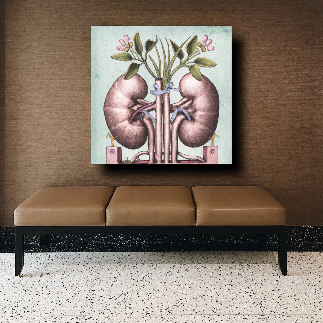 Kidney Anatomy Canvas Prints, Medical Doctors Office Art, Kidney ...