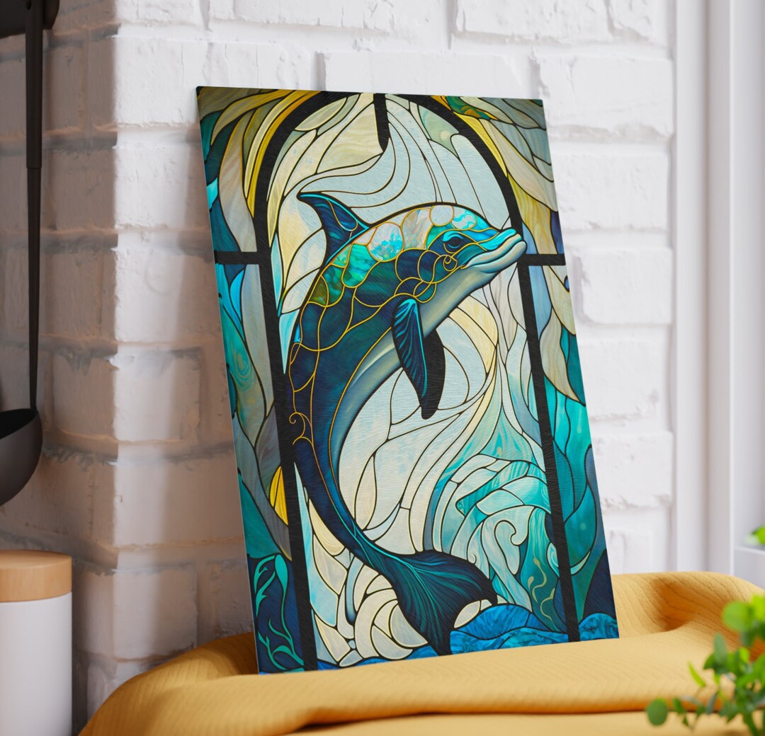 Unique Decorative Glass Dolphin Cutting Board, Stylist Kitchen Gift for ...