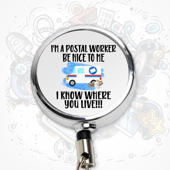 Funny Postal Worker Badge USPS Badge Reel Mail Carrier Gift | Etsy