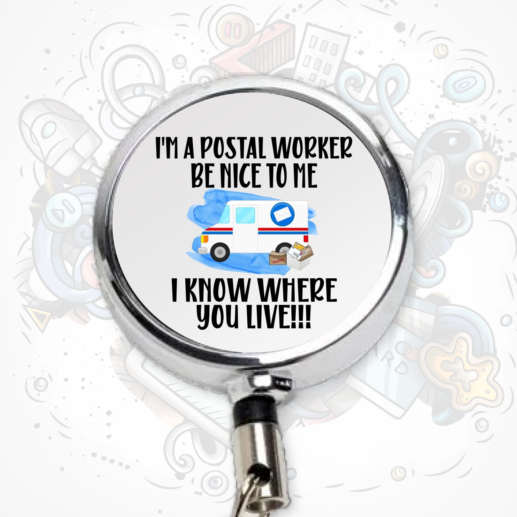 Funny Postal Worker Badge USPS Badge Reel Mail Carrier Gift - Etsy