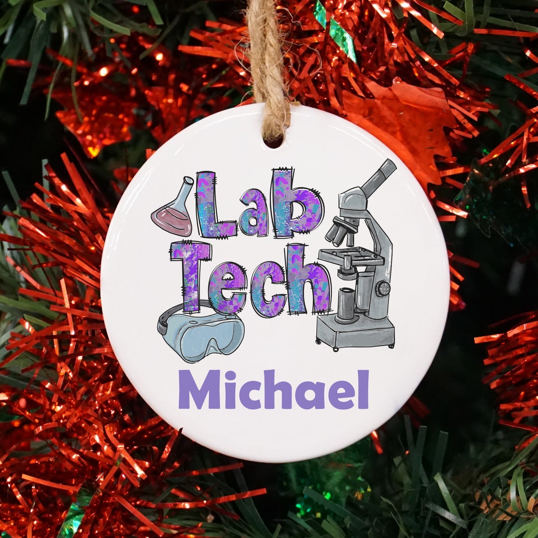 Lab Tech Christmas Ornament Gift, Medical Lab Tech Christmas Ornament ...
