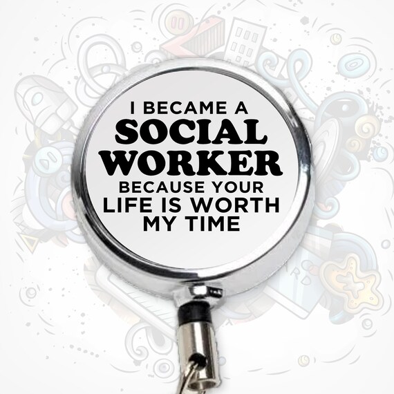 Social Worker Badge Retractable Badge Reel LCSW Badge Reel | Etsy