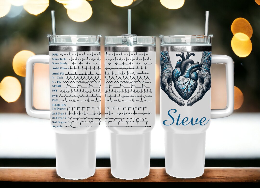 EKG Rhythms Acls Cardiac Tumbler, CVICU, CCU Telemetry Nurse Gift ...