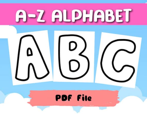Letras mayúsculas A-Z, 26 páginas, archivos de alfabeto PDF para ...