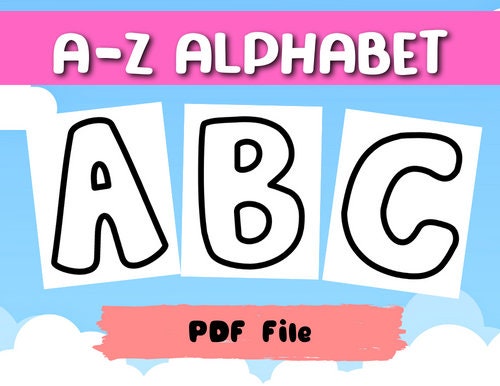 Uppercase Letters A-Z,26 Pages, PDF Alphabet Files for Printable ...