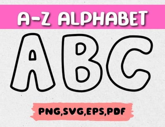 ABC Uppercase Letters A-Z26 Pages Png and Svg Alphabet - Etsy