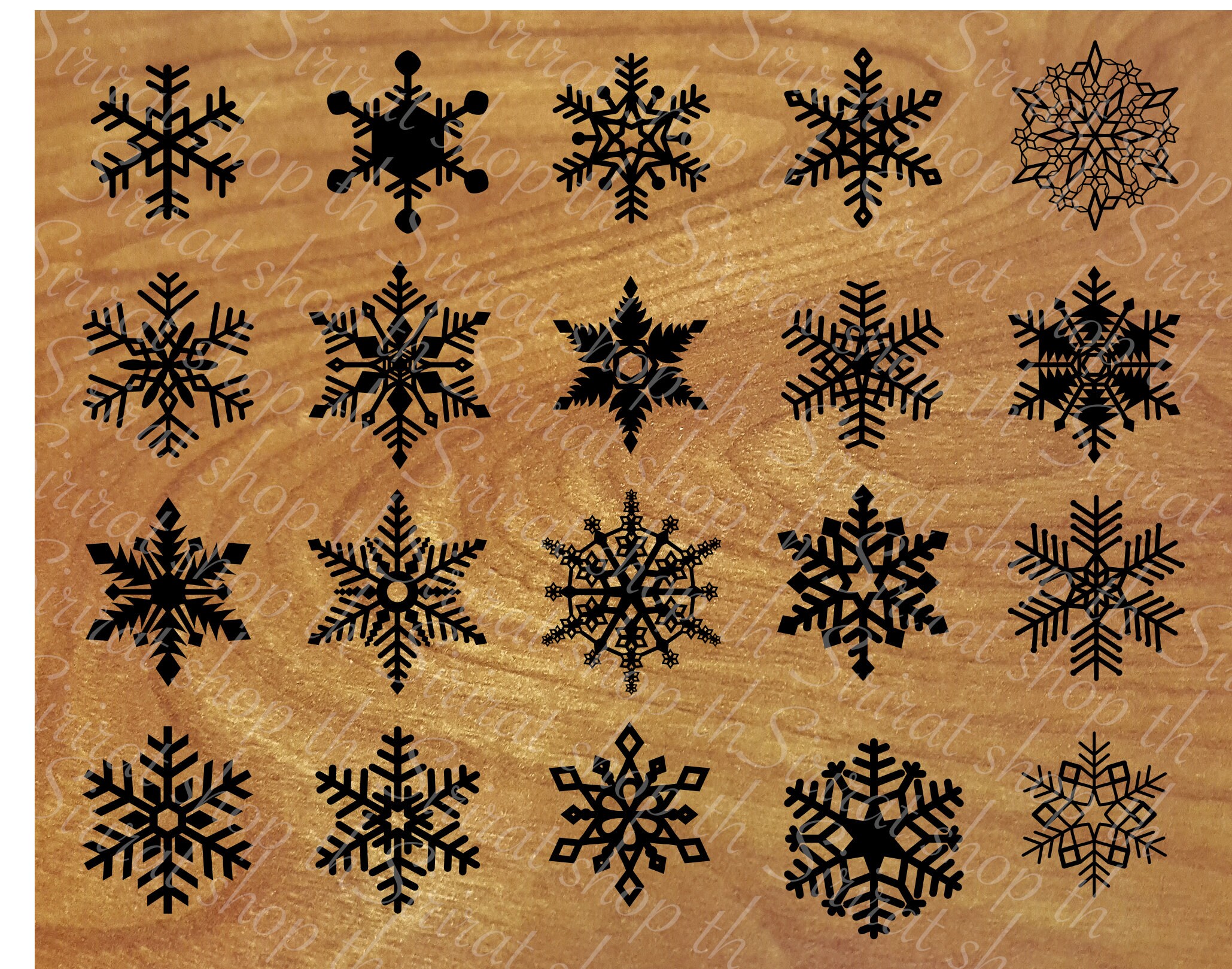 Snowflake SVG Cut File, Christmas Clipart Bundle (digital Download) - Etsy