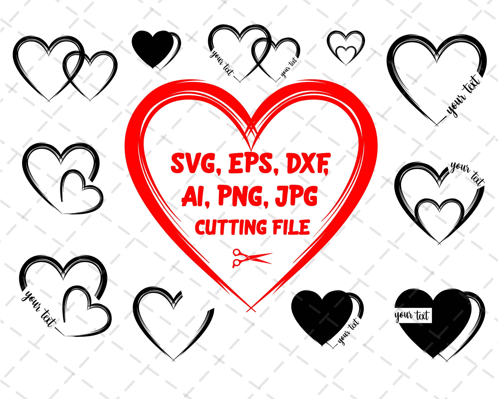 Heart Svg Bundle Heart Dxfsketchhanddrawnvalentine Heart - Etsy