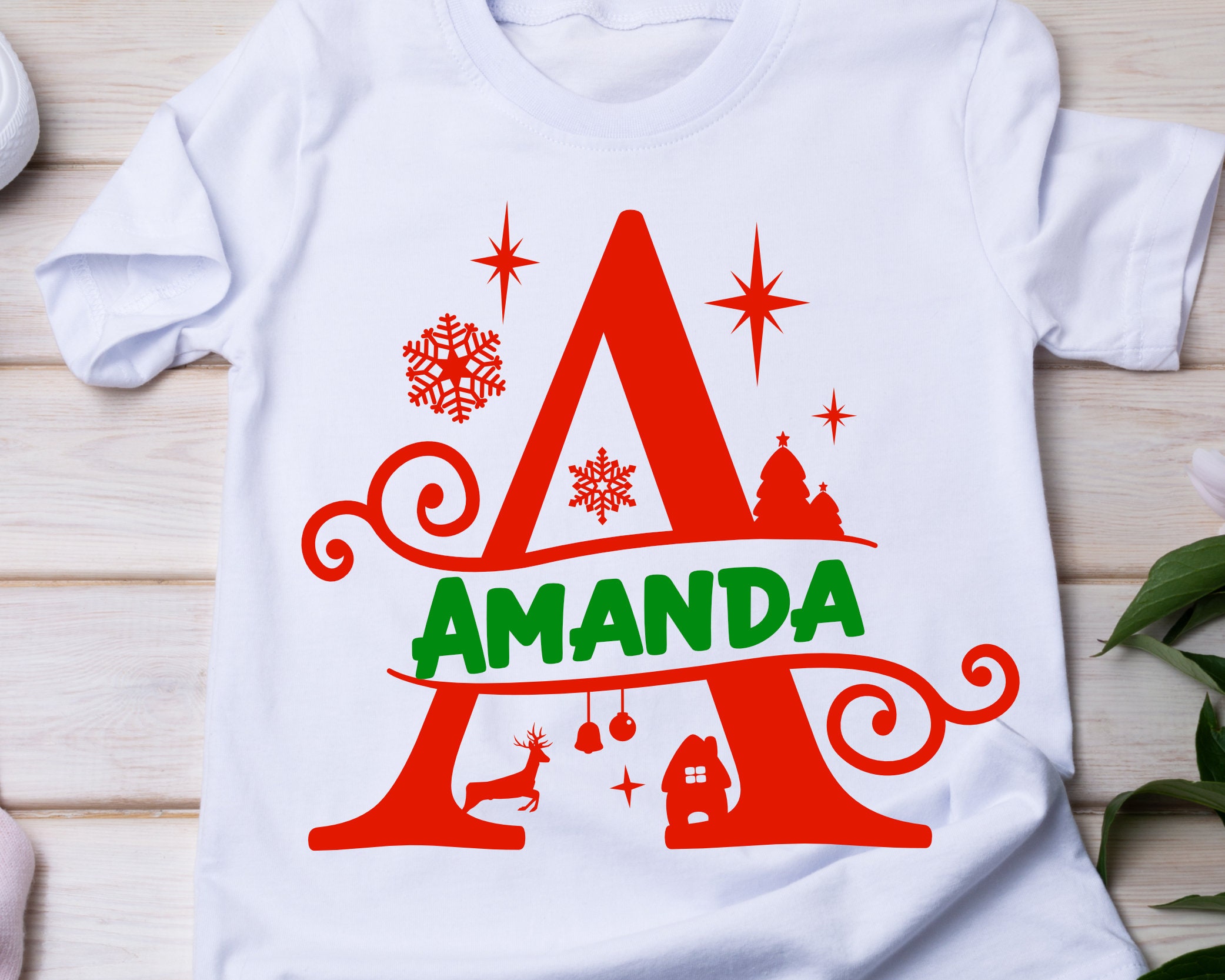 Christmas Split Alphabet Svg,christmas Monogram Svg, Christmas Svg Cut ...