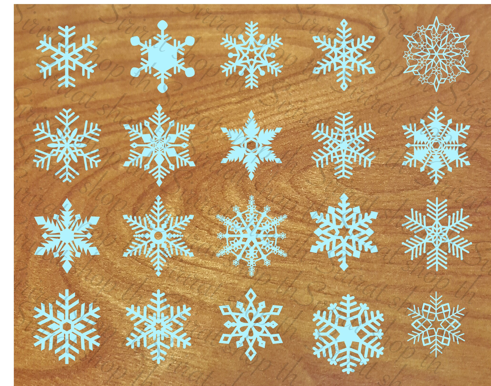 Snowflake SVG Cut File, Christmas Clipart Bundle (digital Download) - Etsy