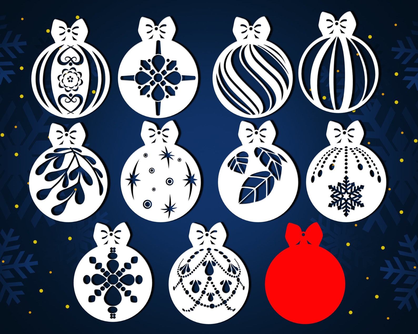 Christmas Balls Svg Bundle Christmas Decorations Ornaments - Etsy
