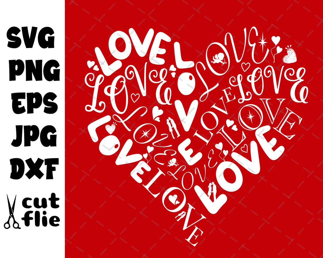 Valentine Heart SVG, Heart Svg Files for Cricut, Love Heart SVG ...