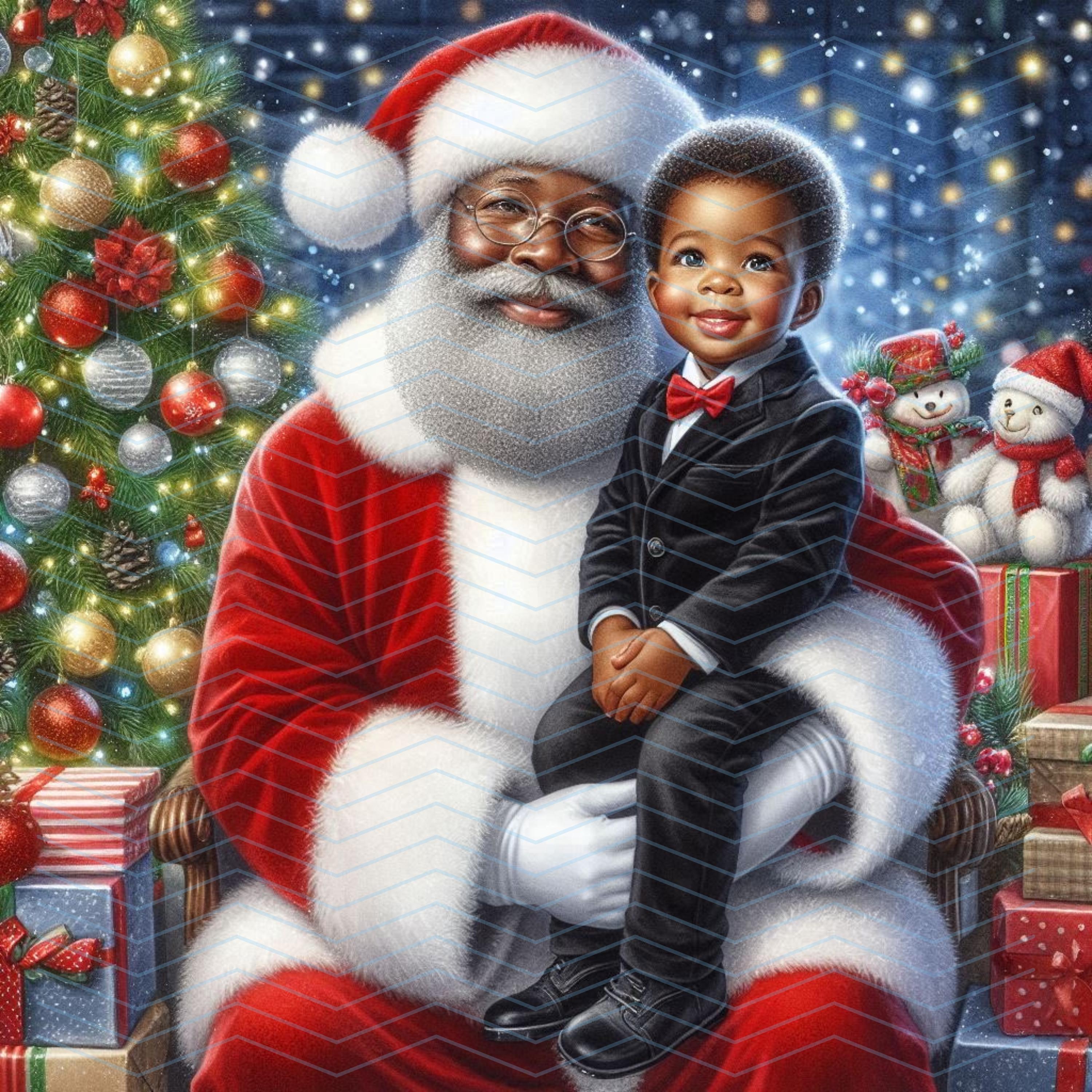 African American Santa, Black Santa, Christmas Png Designs - Etsy