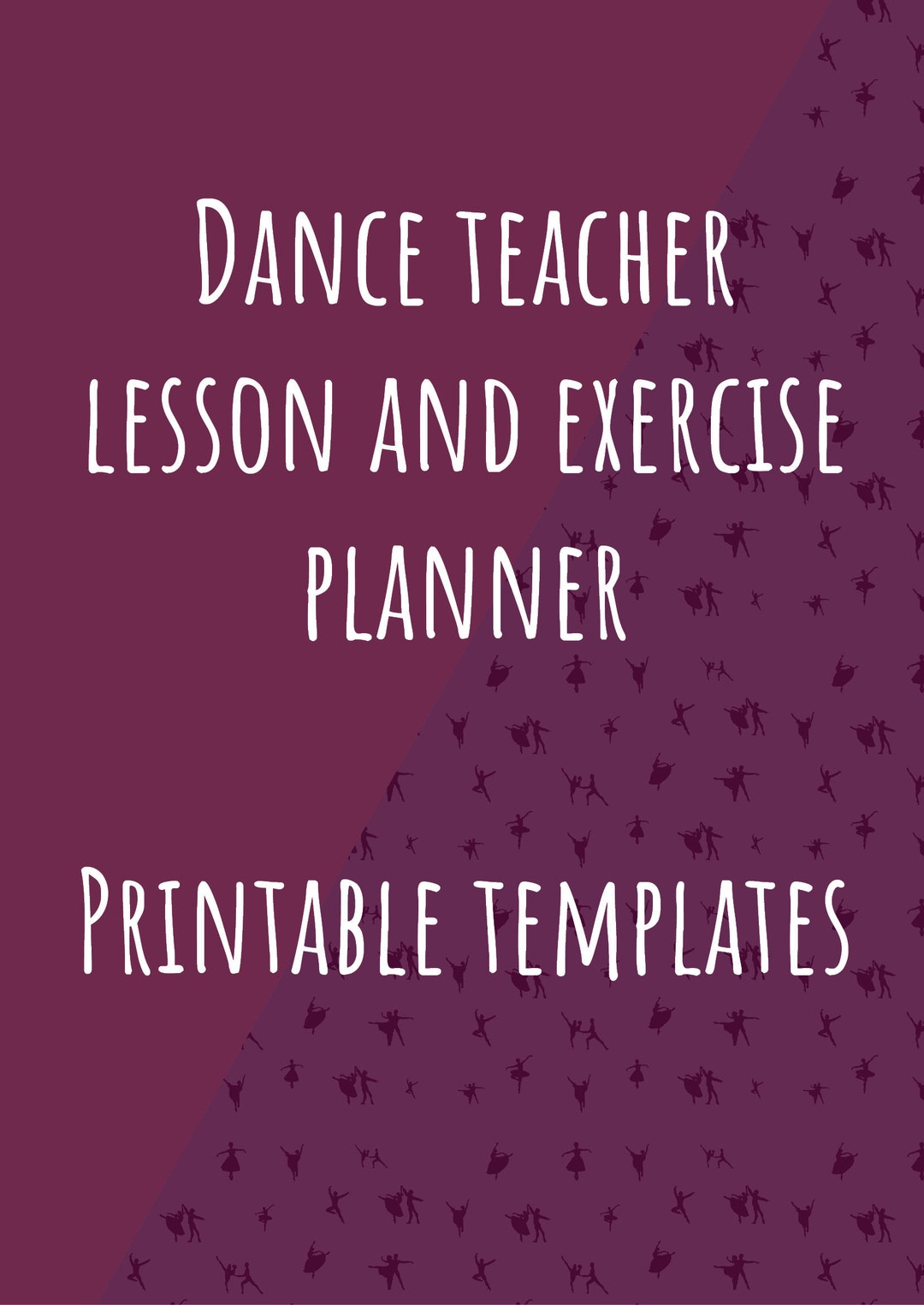 Dance Lesson and Exercise Planner Printable Planner Ballet Teacher ...
