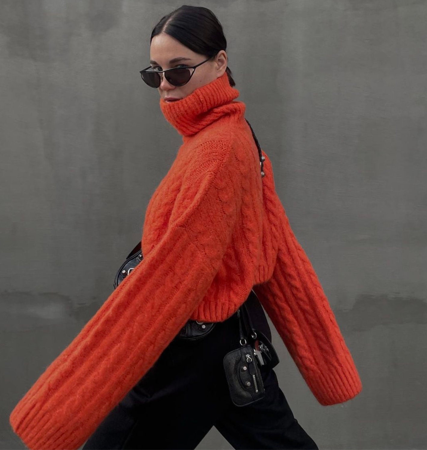 Cozy Sweater for Fall in Orange Color Woman Cozy Turtle Neck - Etsy