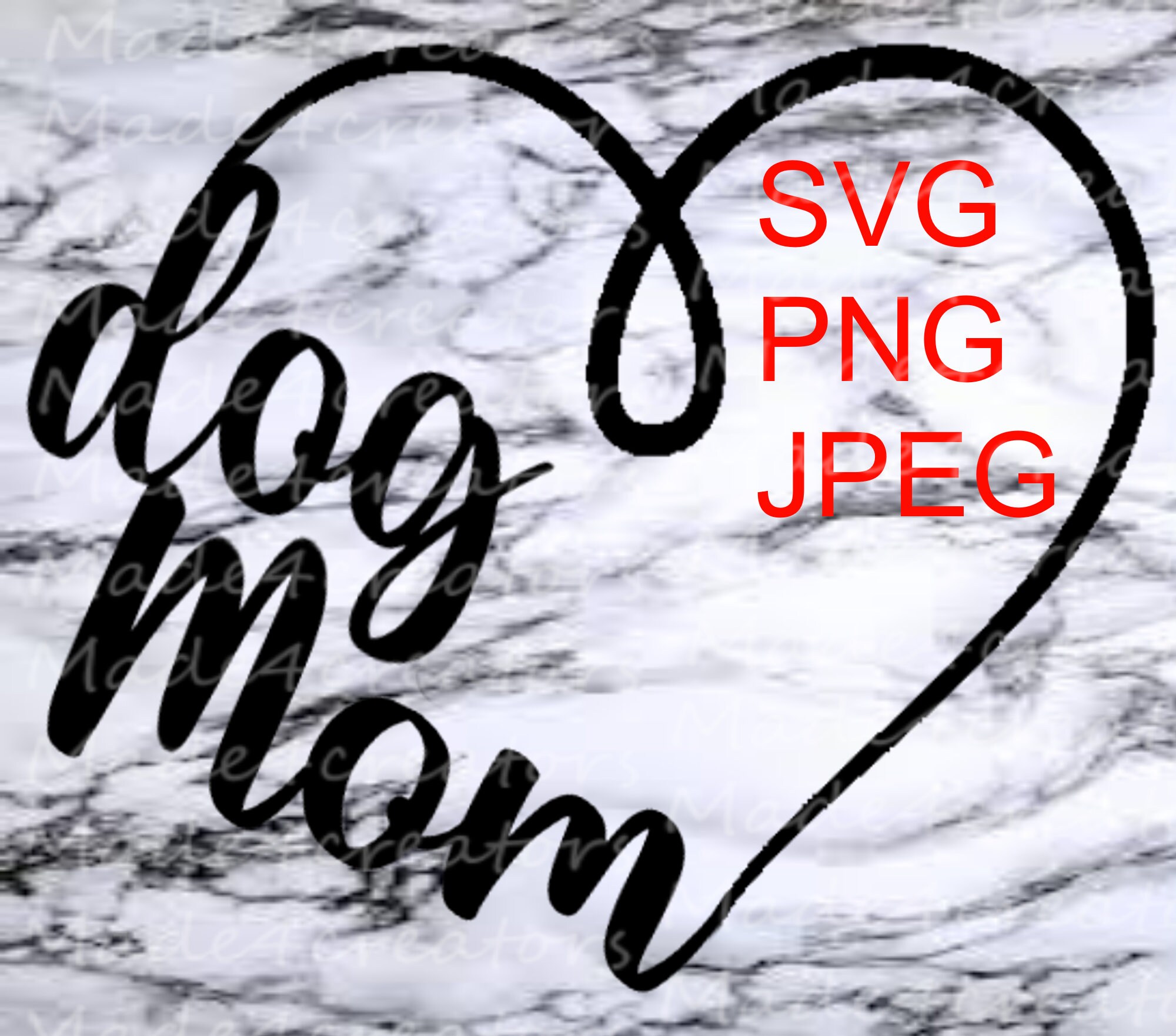 SVG dog Mom Heart Instant Download Pattern - Etsy