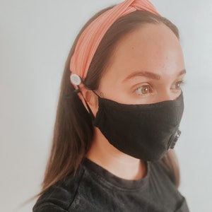 Headband With Buttons / Mask Headband / Nurse Mask Headband / Elastic ...