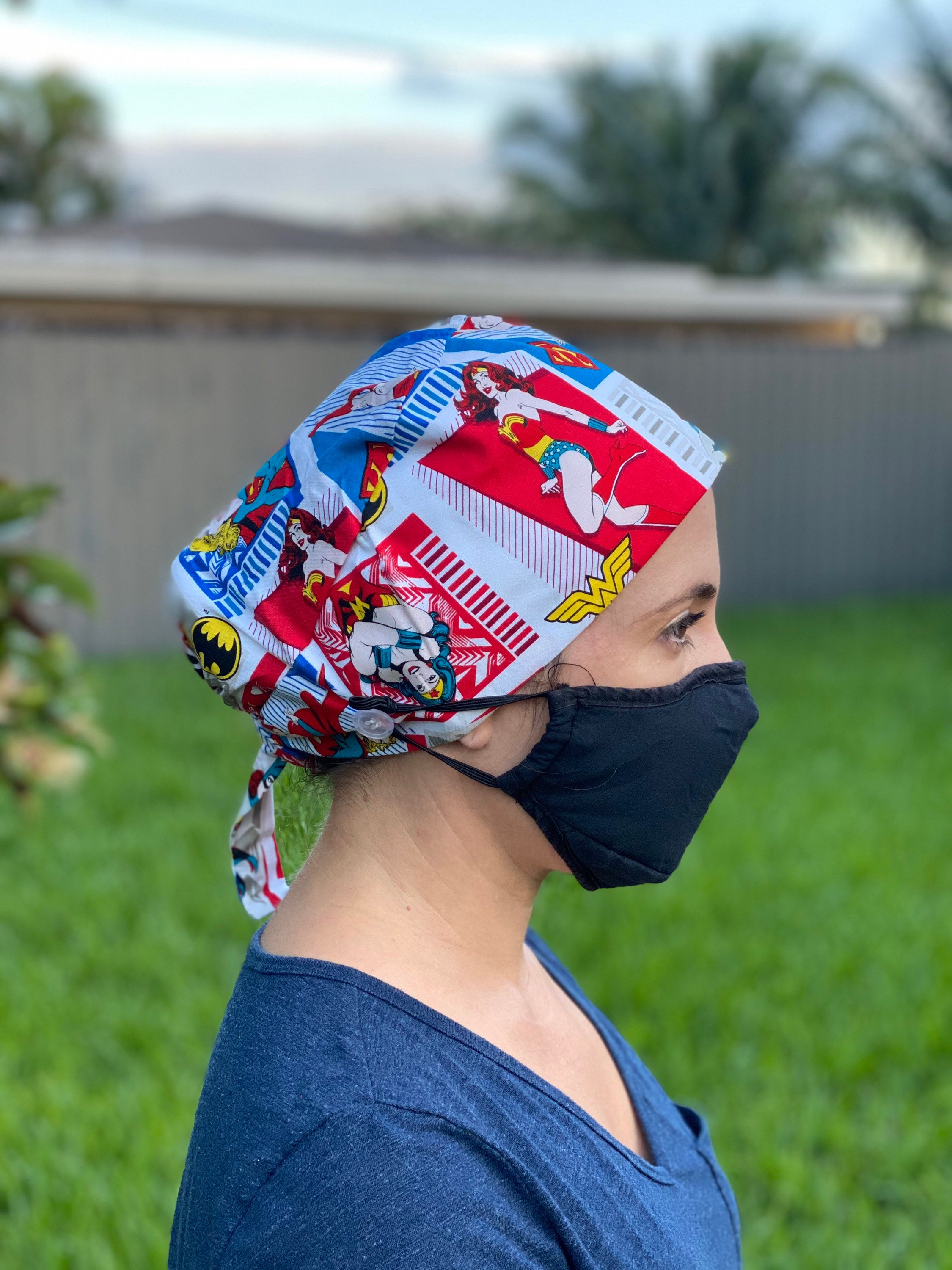 Wonder Woman Scrub Cap With Buttons / Super Girl Scrub Cap | Etsy