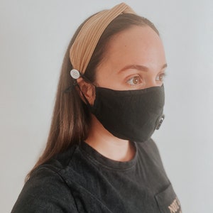 Headband With Buttons / Mask Headband / Nurse Mask Headband / Elastic ...