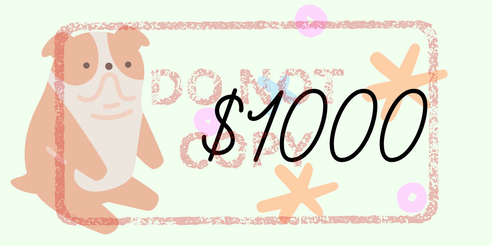 Cute Dog Place Holder Money (printable Digital Download) - Etsy