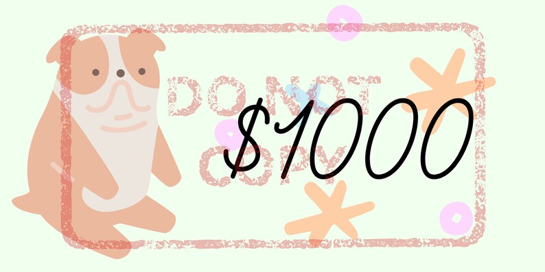 Cute Dog Place Holder Money (printable Digital Download) - Etsy