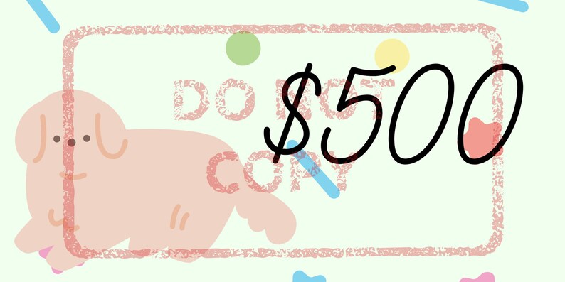 Cute Dog Place Holder Money (printable Digital Download) - Etsy