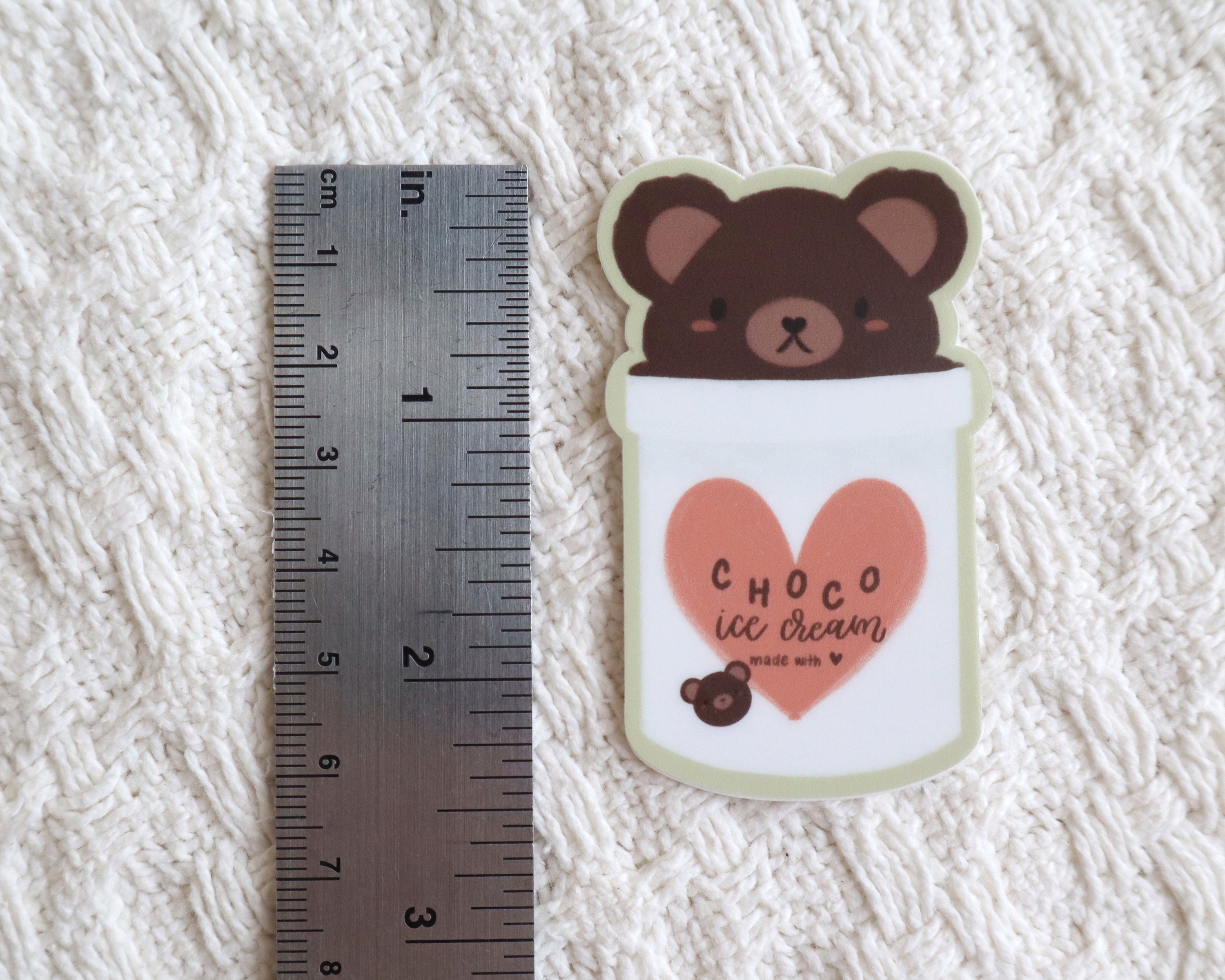 Choco Bear Ice Cream Sticker | Weatherproof Vinyl Matte Sticker ...