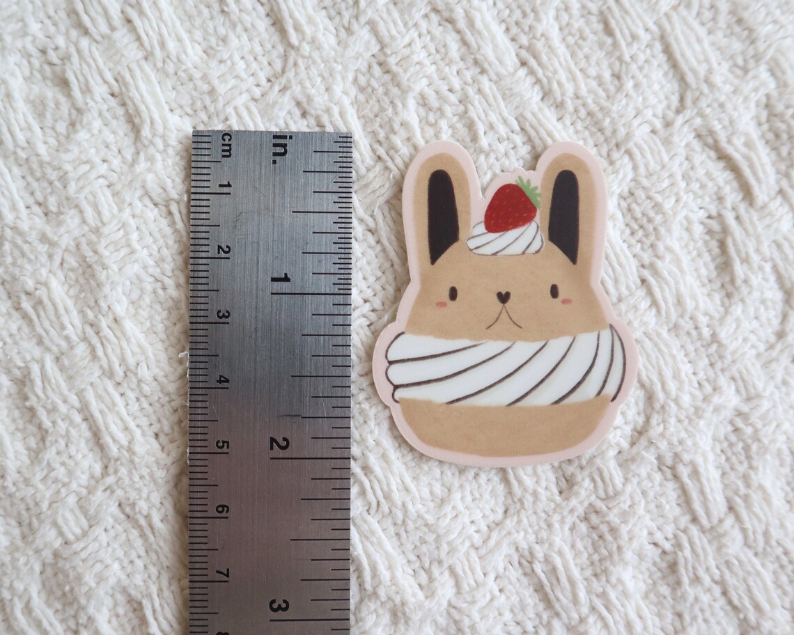 Cream Puff Bunny Sticker | Weatherproof Vinyl Matte Sticker | Laptop ...