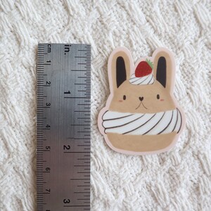 Cream Puff Bunny Sticker Weatherproof Vinyl Matte Sticker - Etsy